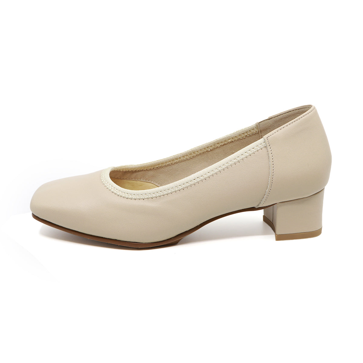 Pitta Soft Low Oak Beige Balanced Heel Pumps – Shoes Republic